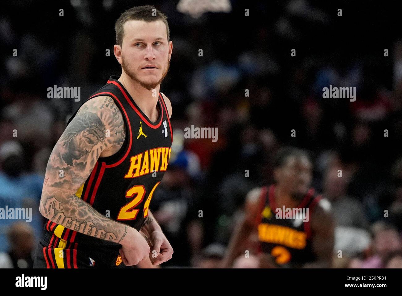 Atlanta Hawks guard Garrison Mathews (24) moves down court against the ...