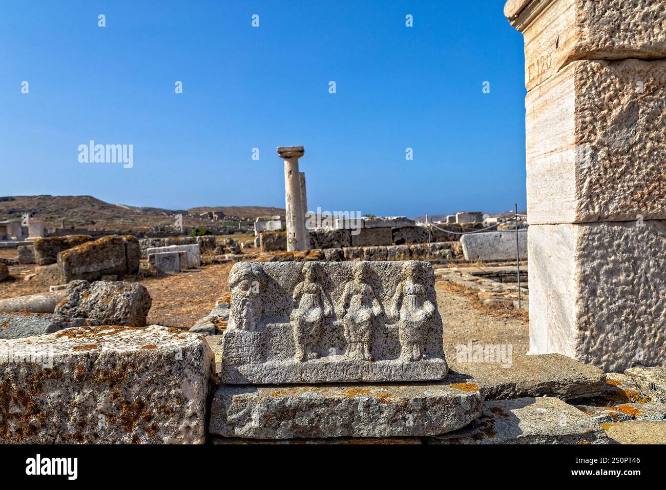 Ancient Stone Relief Featuring Figures at Historical Archaeological ...