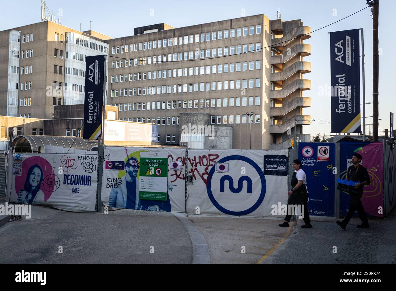 Porto, Portugal. 20th Dec, 2024. Banners of Porto Metro seen at the ...