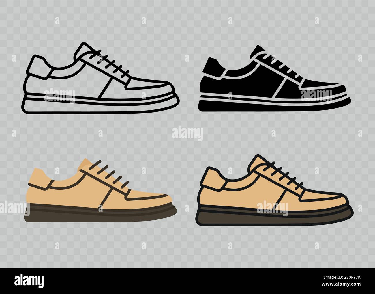 Flat Vector Linear Men's Dress Shoes Icon Set Isolated. Shoes, Footwear ...