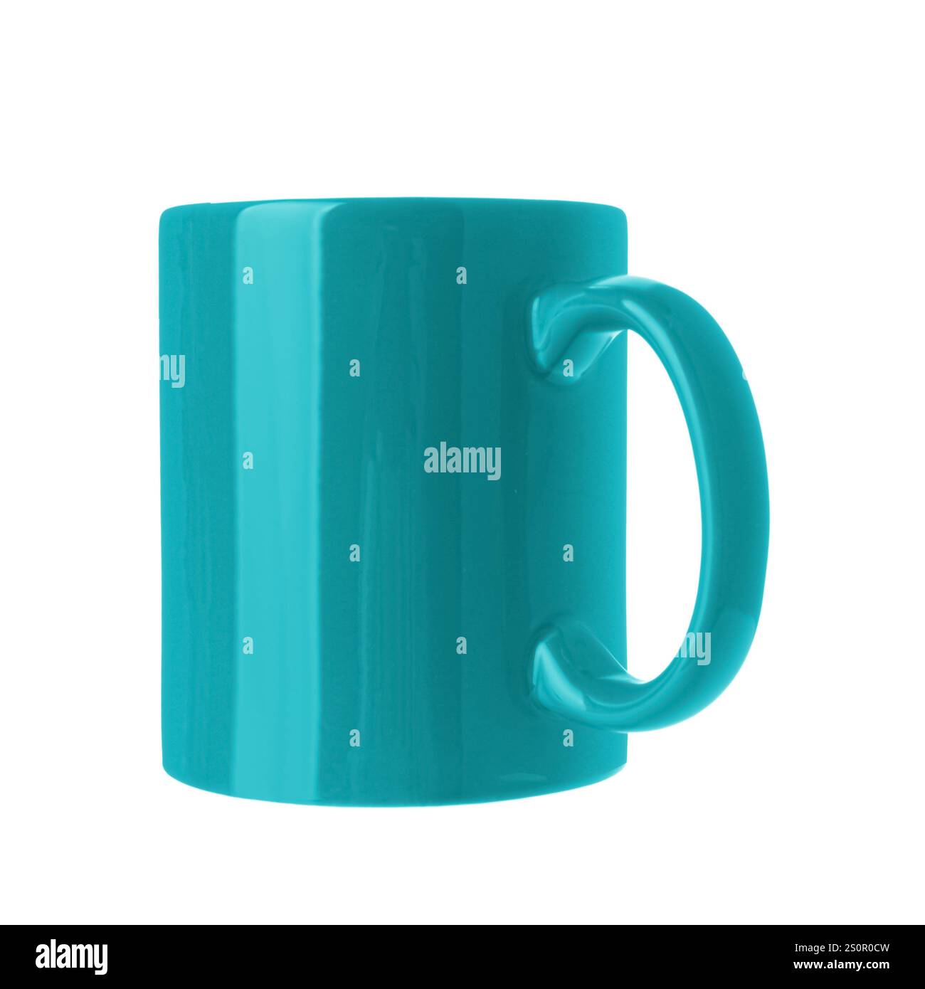 Blank light blue cup isolated on white. Mockup for design Stock Photo ...