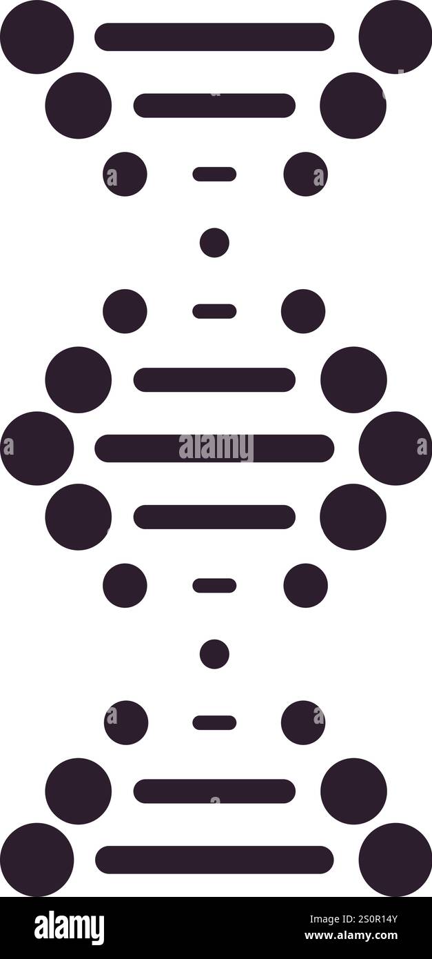 Vertical stylized dna strand composed of circles and horizontal lines ...