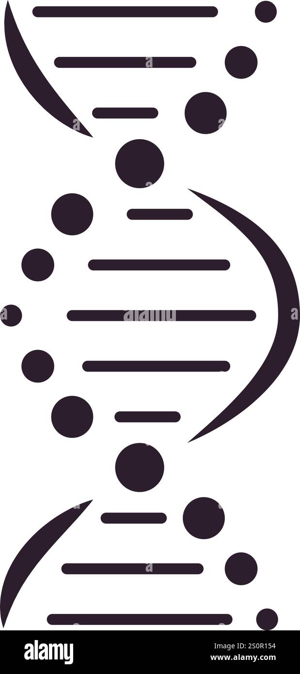 Dna molecule structure with lines and circles representing nucleotides ...