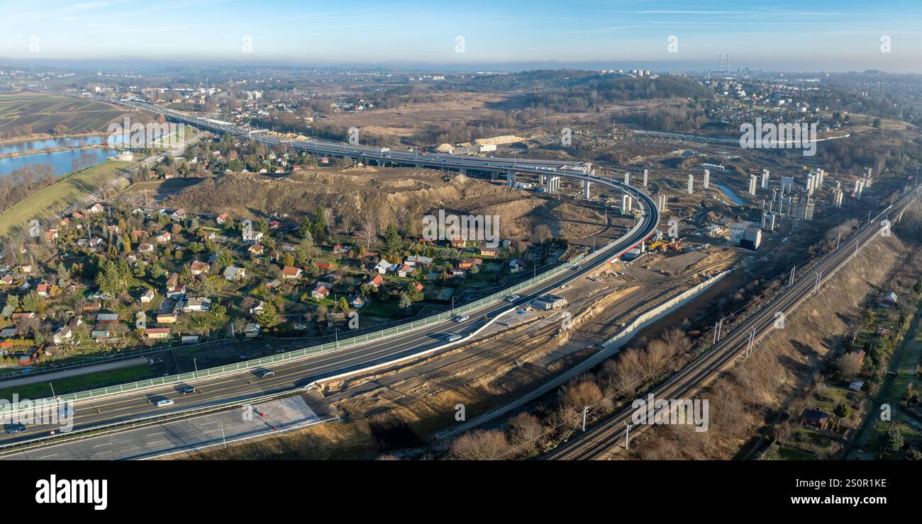 Krakow, Poland. S52 highway, part of ring road around Krakow and S7 ...