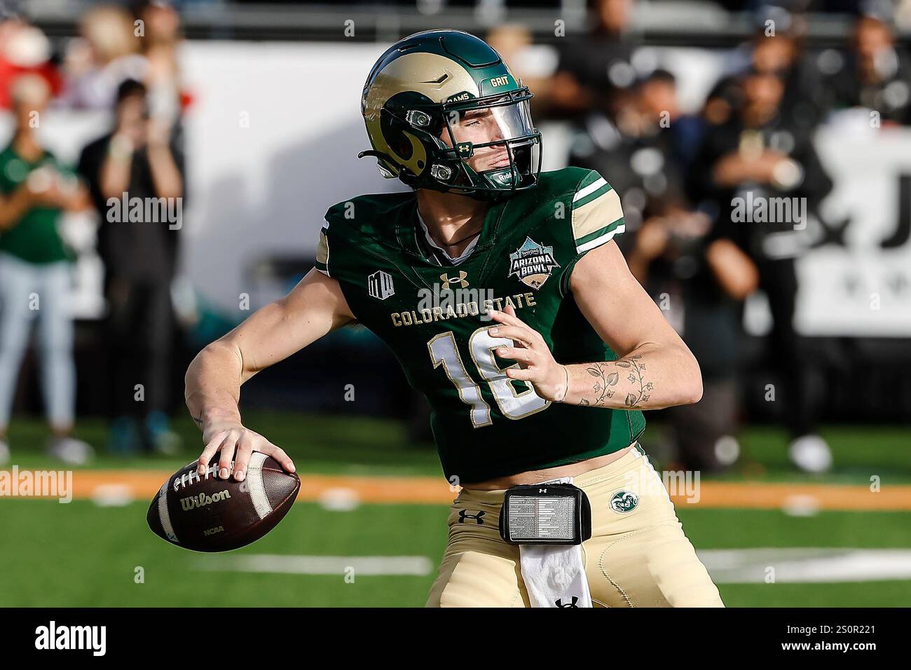 TUCSON, AZ - DECEMBER 28: Colorado State Rams quarterback Brayden ...