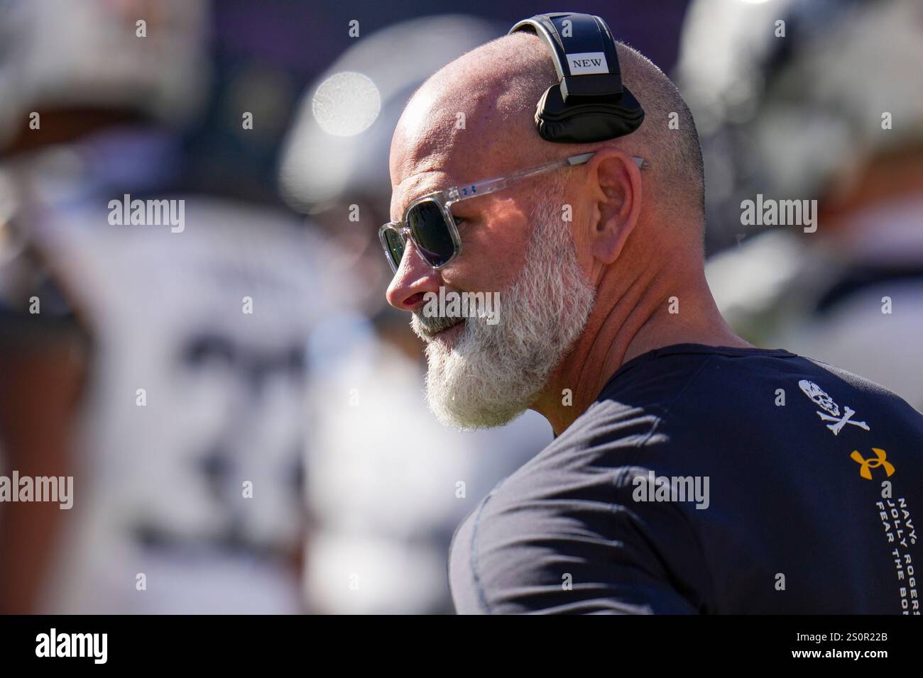 Navy head coach Brian Newberry looks on during the second half of the ...