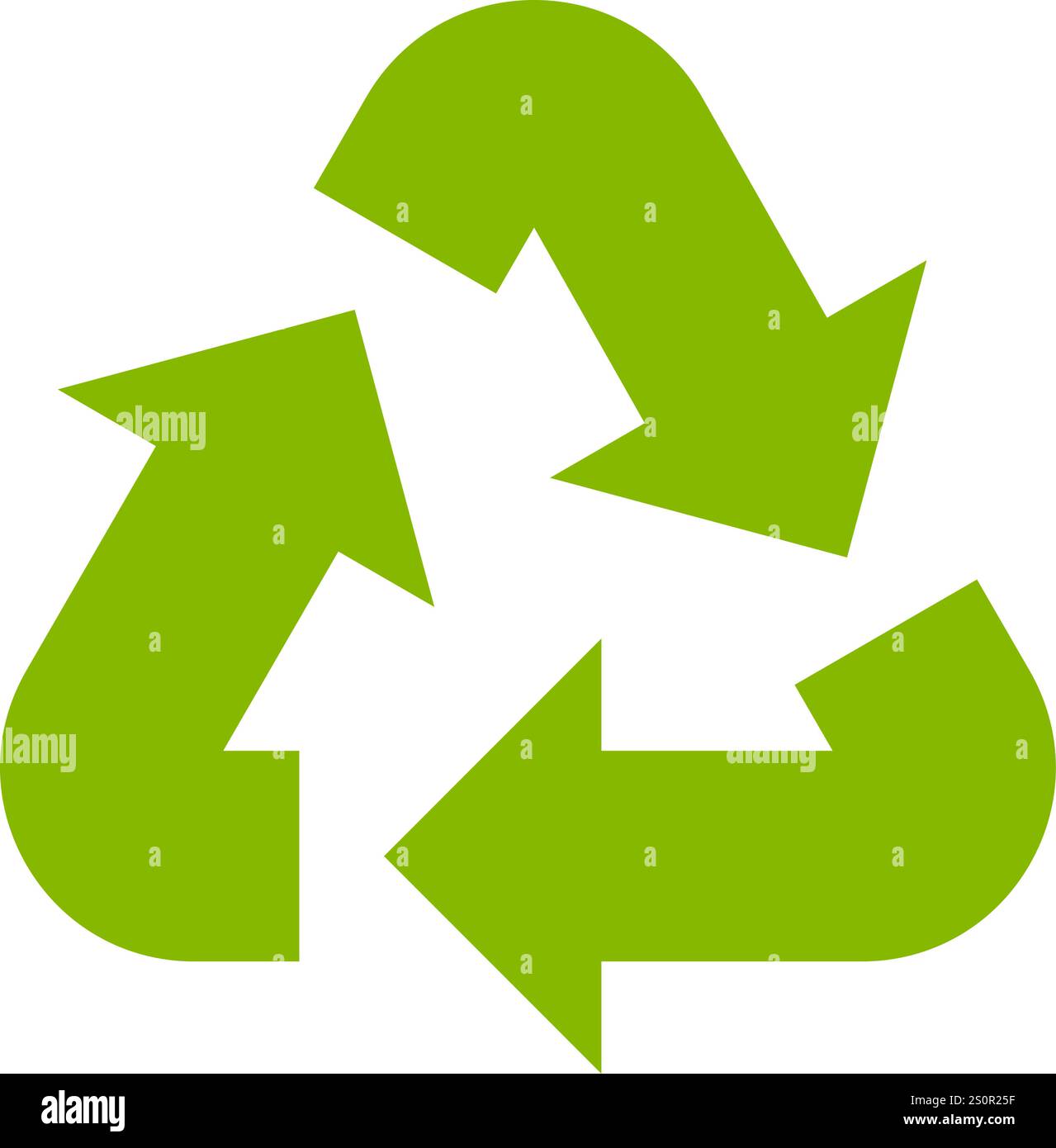Universal recycling symbol featuring three green arrows in a continuous loop, representing the ...