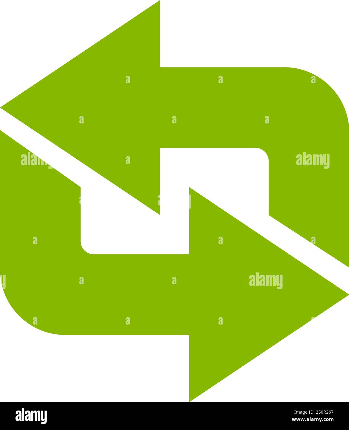 Green double arrows rotating in opposite directions, symbolizing concepts of exchange, sharing ...