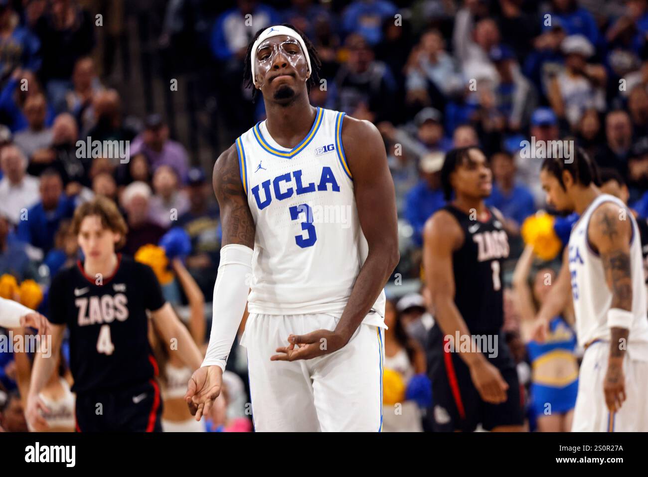 UCLA's Eric Dailey Jr. reacts after scoring a three-pointer during the ...