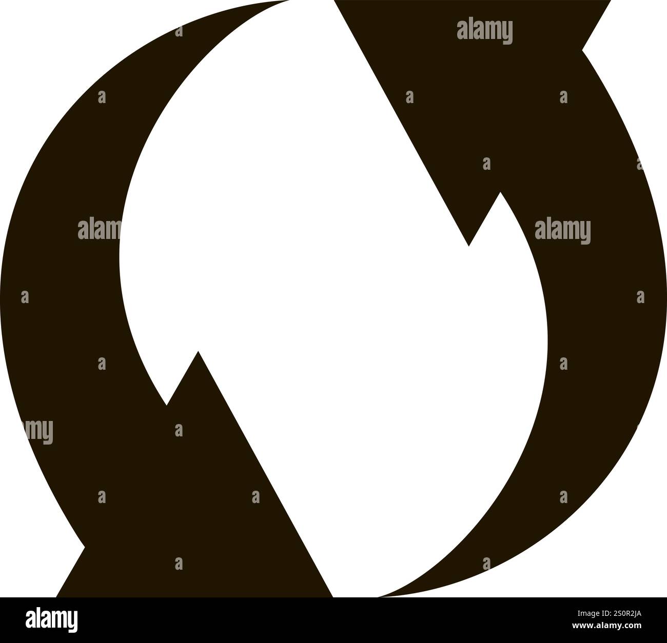 Circular economy concept, two black arrows rotating and forming a ...