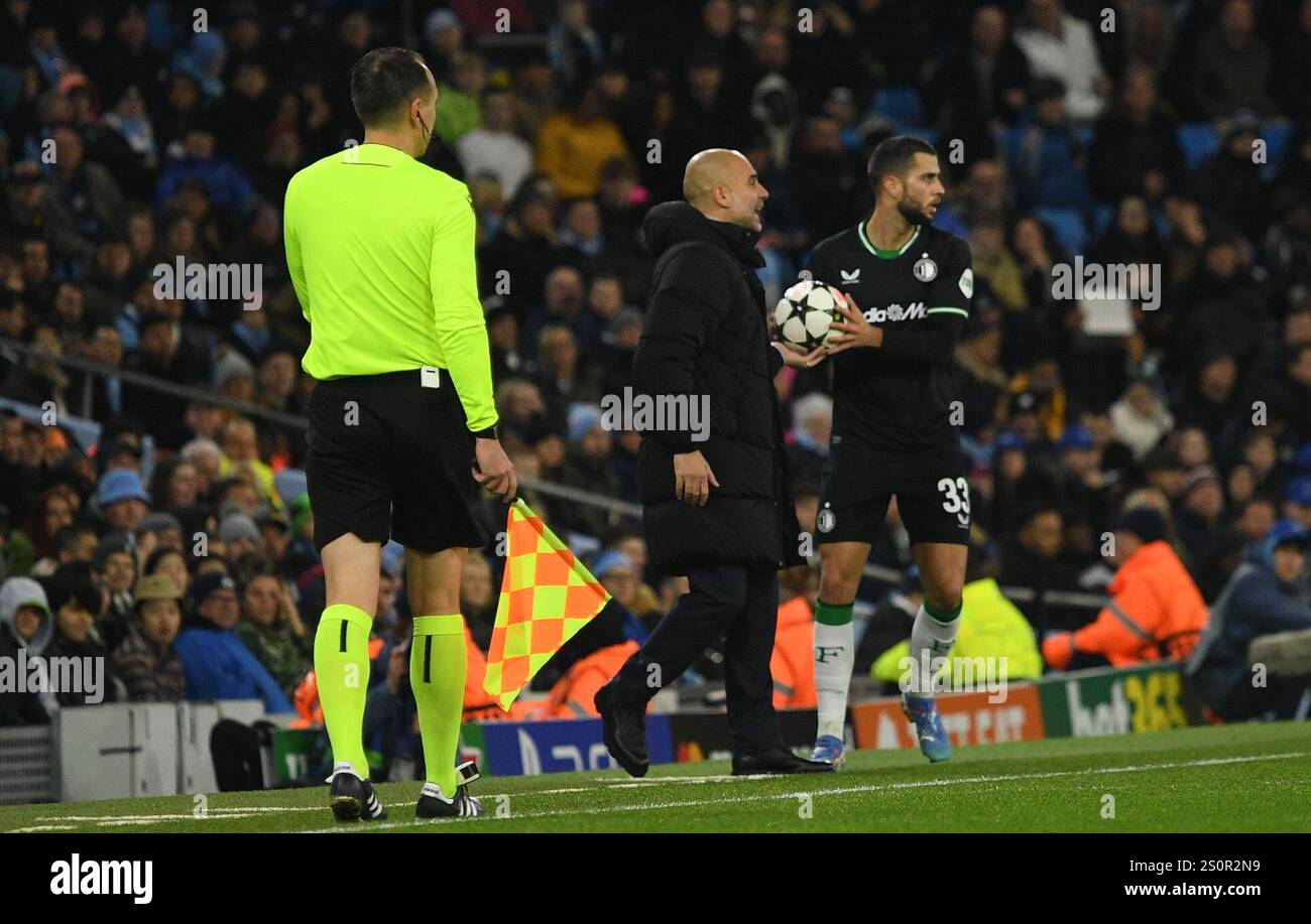 Josep Guardiola in action during the UEFA 2024 Champions League group ...