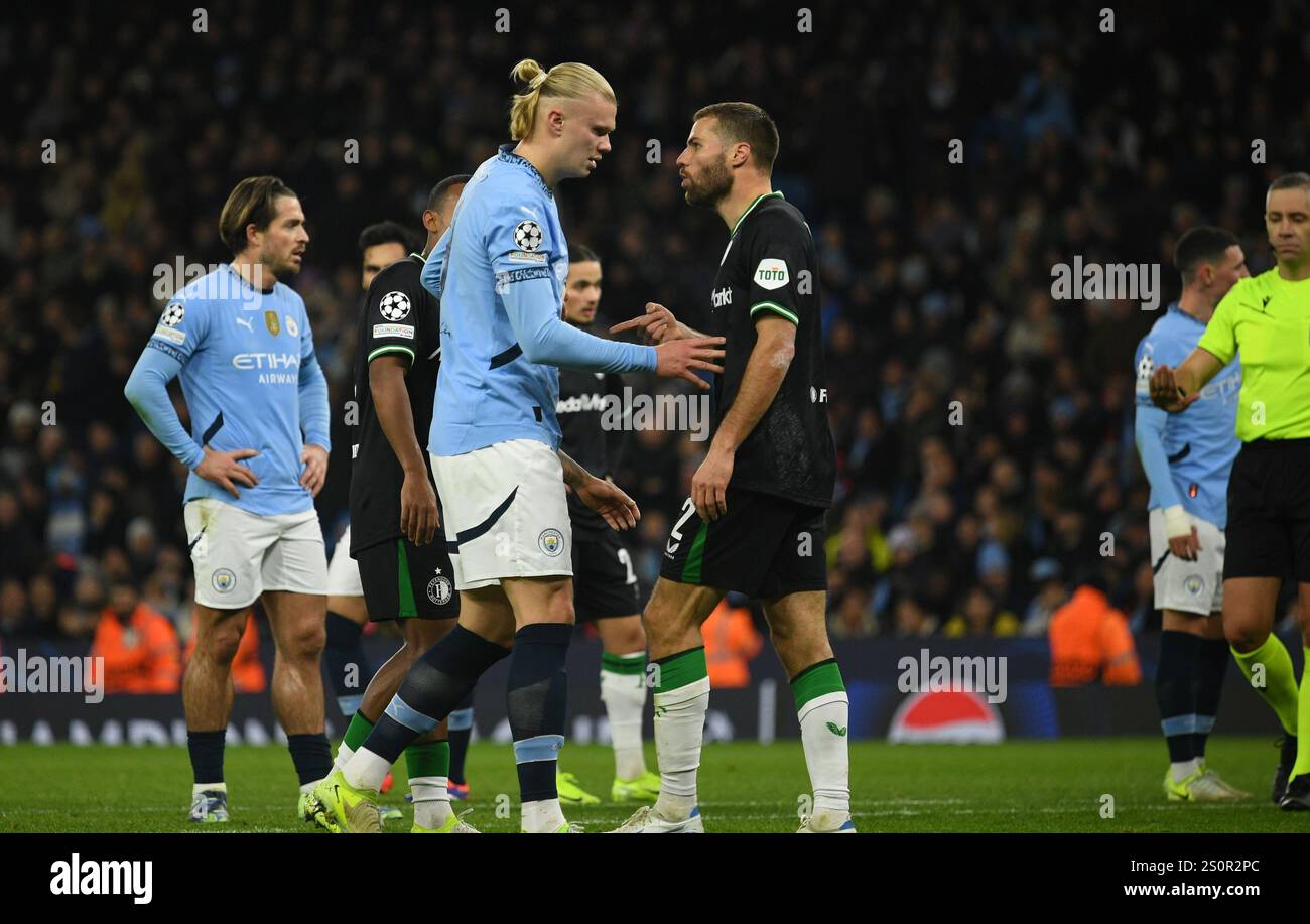 Erling Haaland prepares to take a penalty during the UEFA 2024 Champions League group match ...