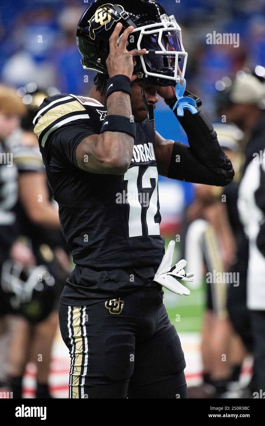 December 28, 2024: Travis Hunter (12) of the University of Colorado pre ...