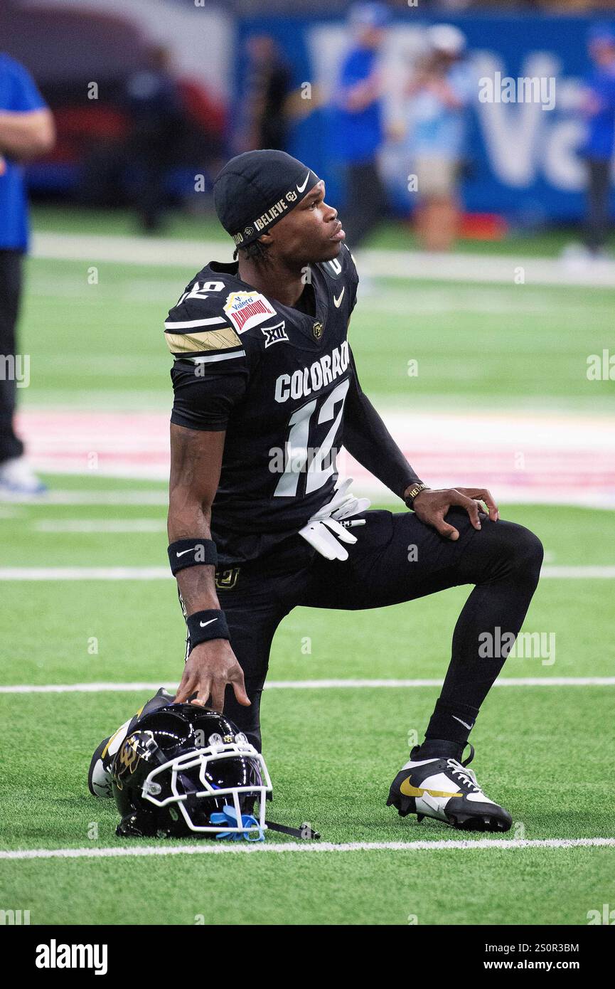 December 28, 2024: Travis Hunter (12) of the University of Colorado pre ...