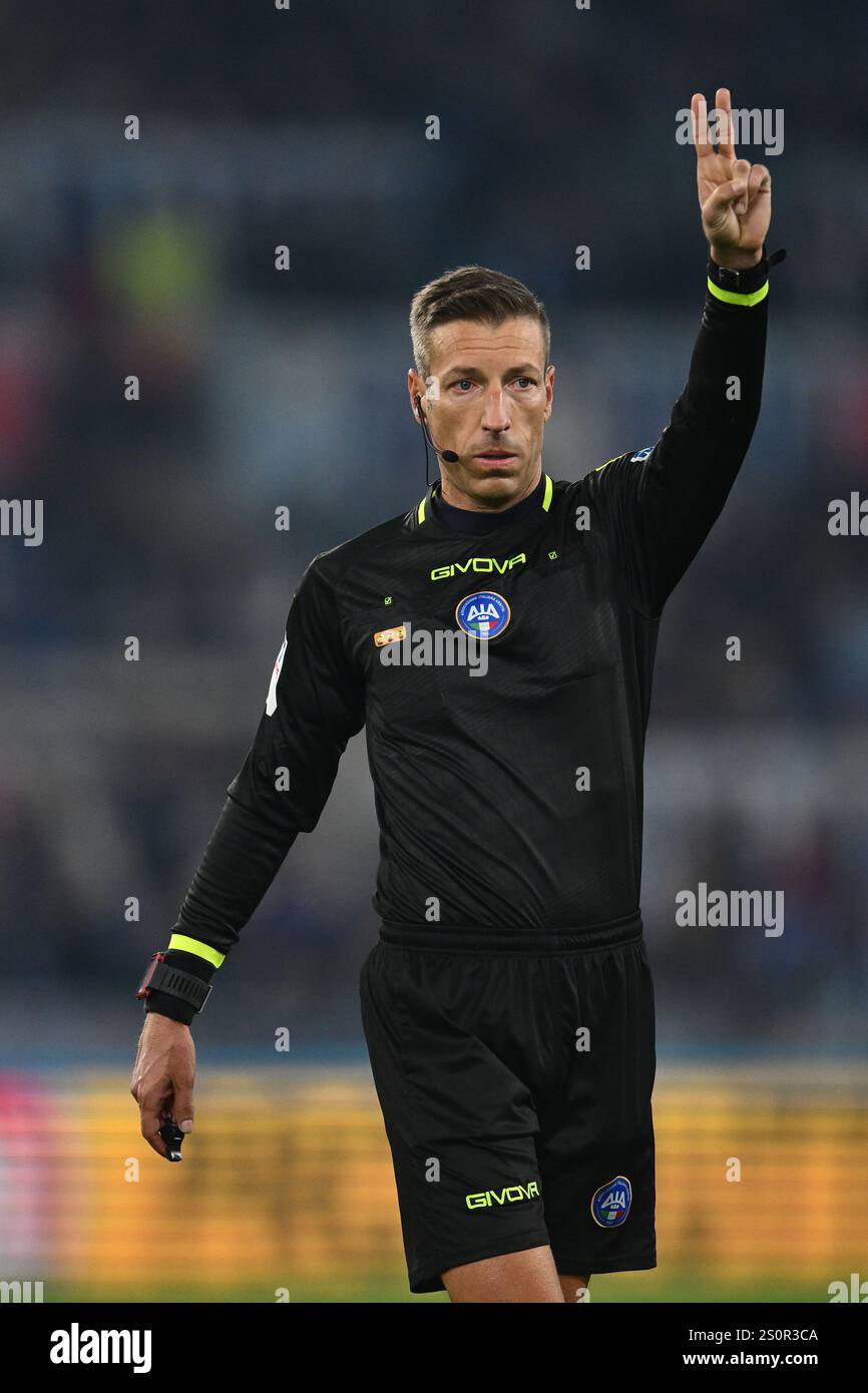 Rome, Italy. 28th Dec 2024. Referee Davide Massa during the 18th day of ...