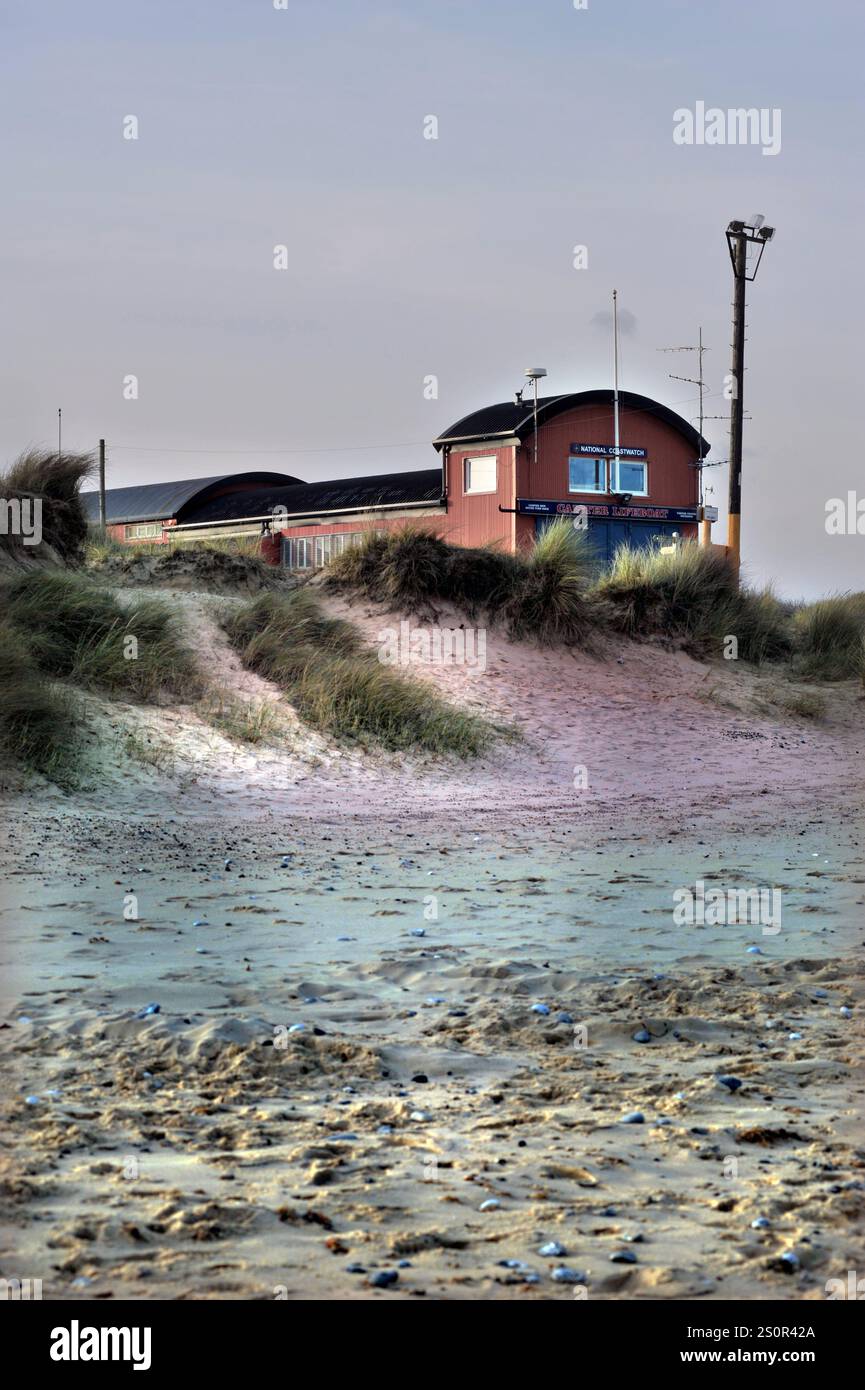 caister life boat station caister beach norfolk england Stock Photo - Alamy