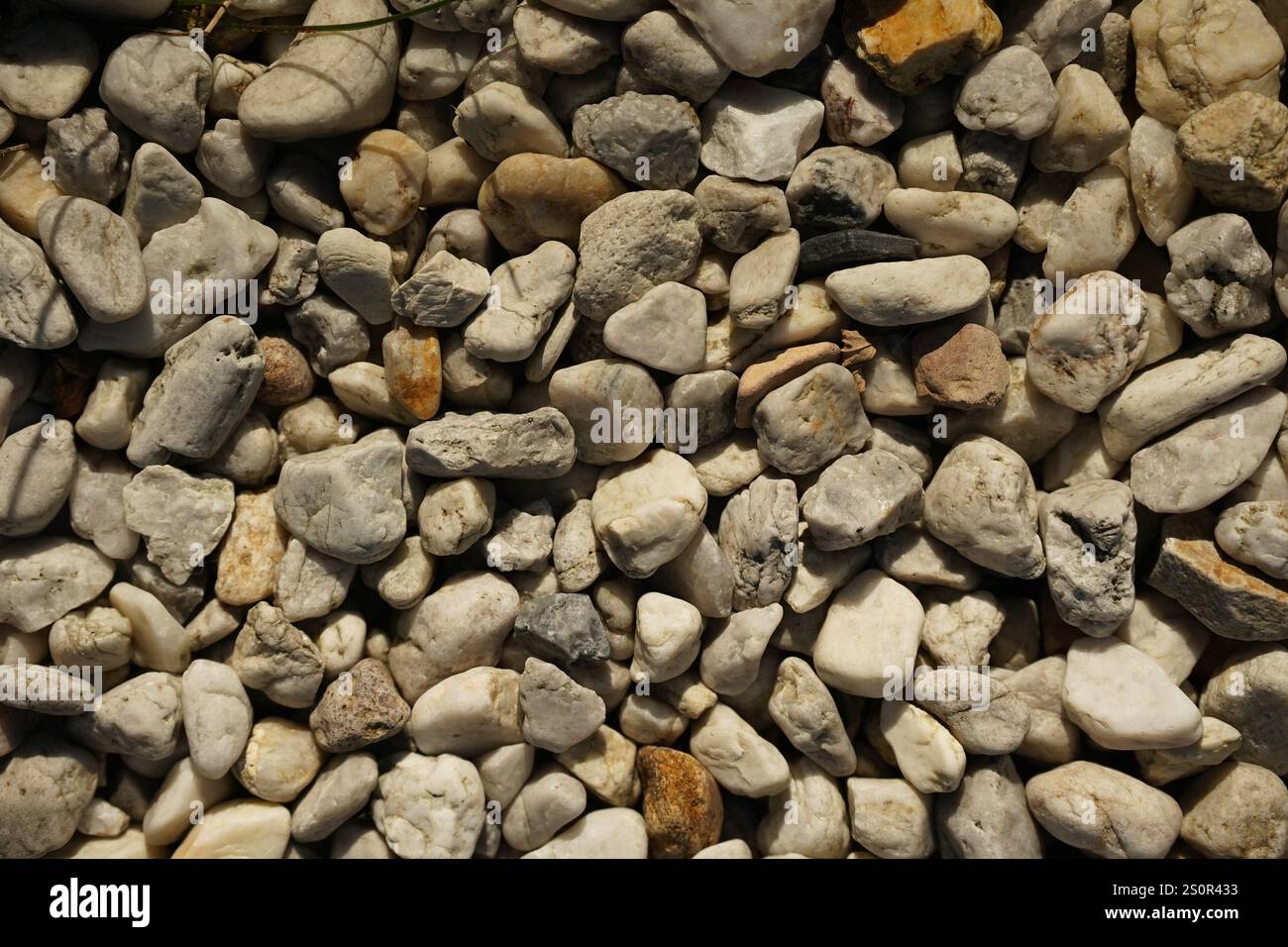 Natural gray pebbles background with various shapes Stock Photo - Alamy