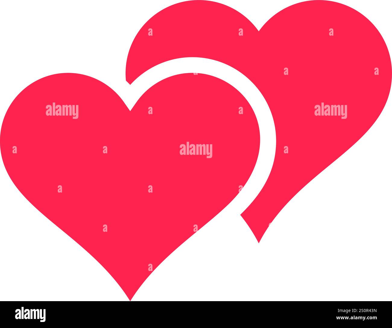 Two red overlapping heart Stock Vector Images - Alamy