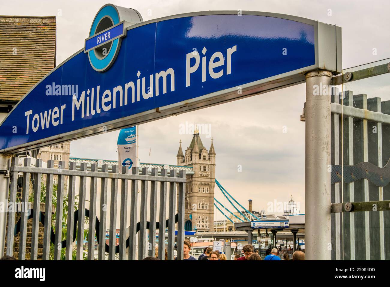 Tower Millennium Pier, Tower Bridge over the River Thames, London ...