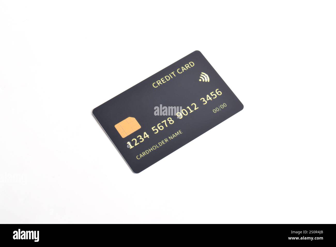 Black credit card with chip isolated on white background Stock Photo ...