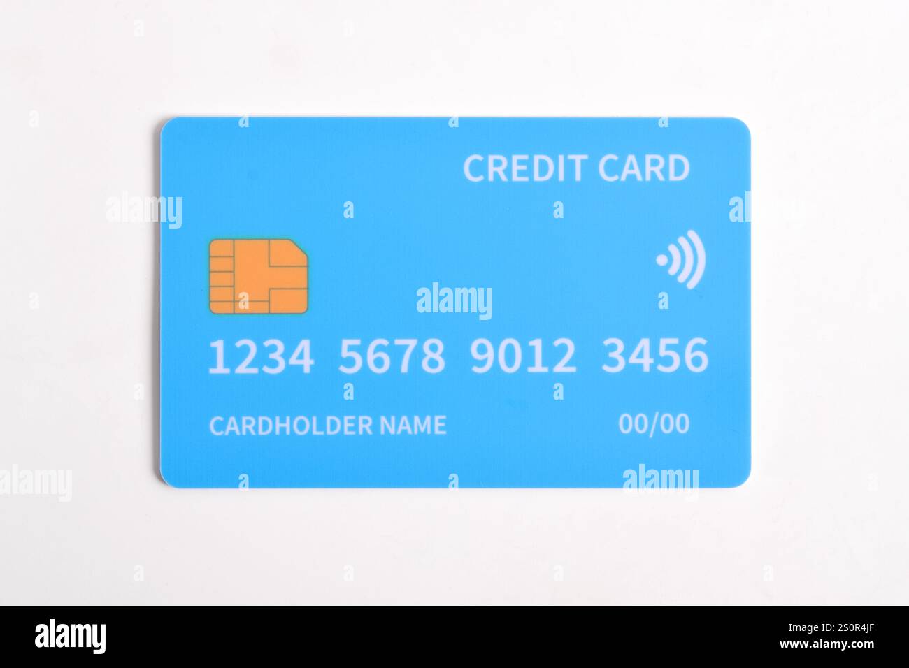 Blue bank credit card isolated on white background, top view Stock ...
