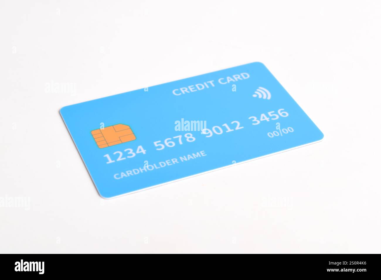 Blue credit card with chip isolated on white background Stock Photo - Alamy
