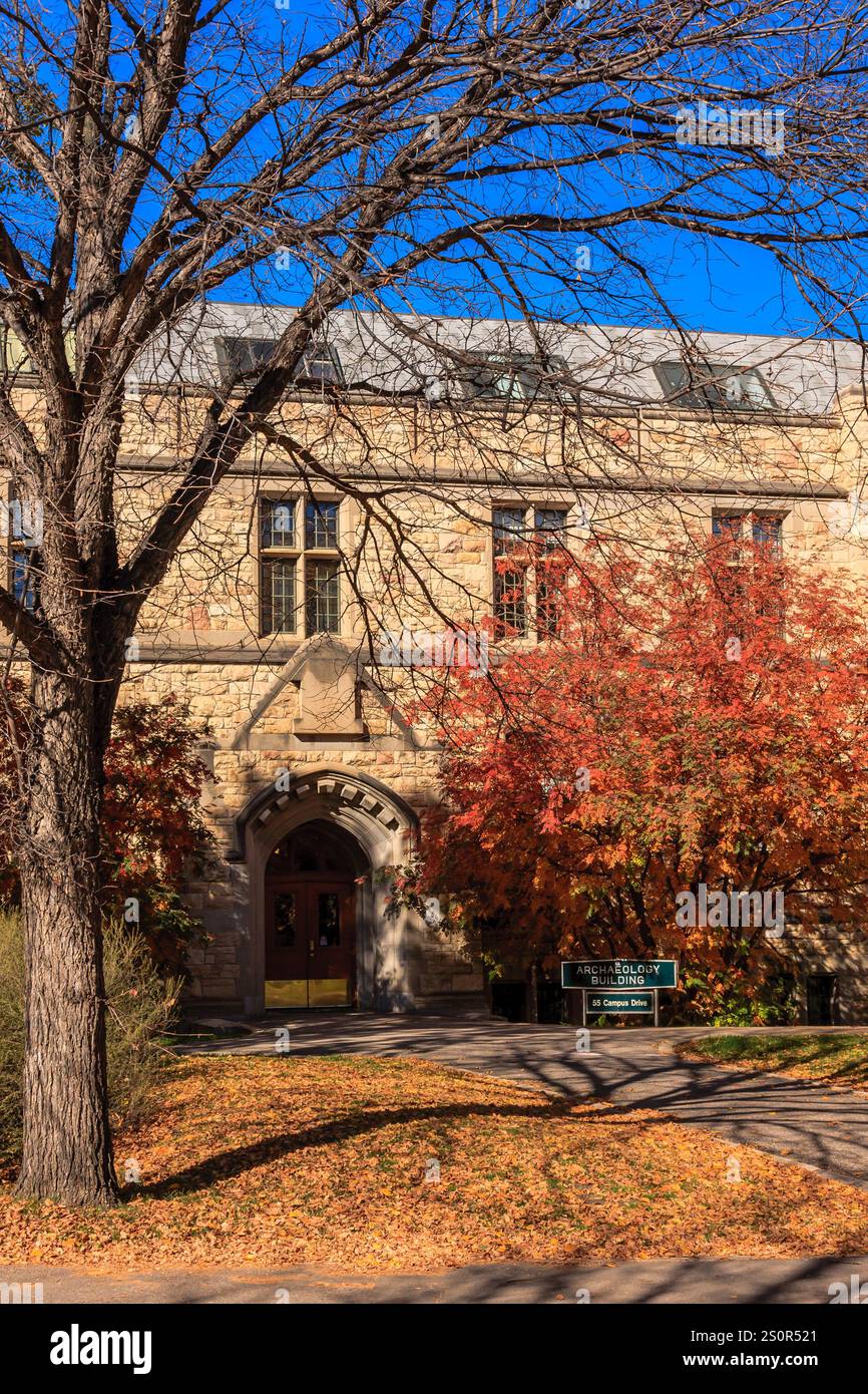 A building with a large archway and a sign on the front. The building ...