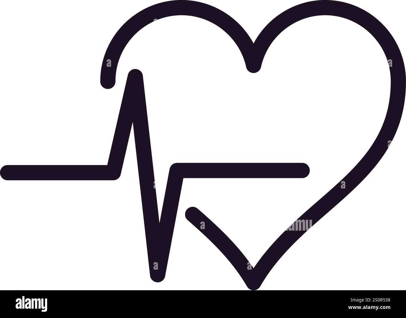 Continuous line drawing depicting a heartbeat transforming into a heart ...