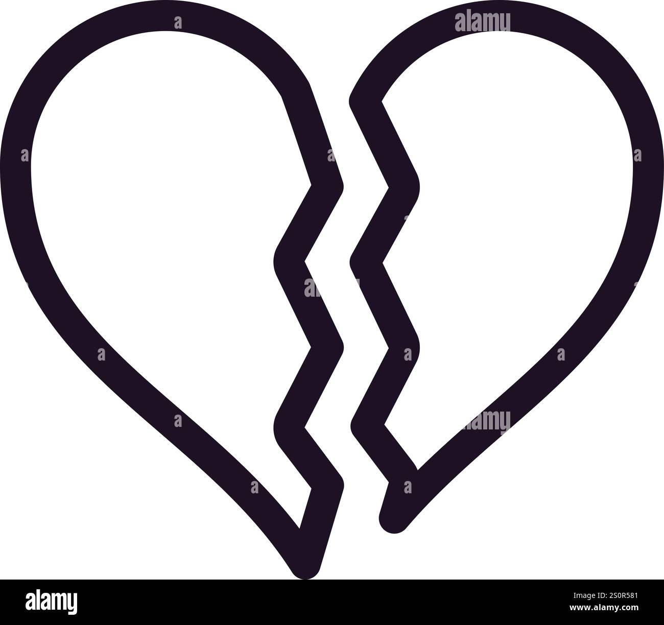 Minimalist illustration depicting a broken heart, symbolizing the end of a relationship while ...