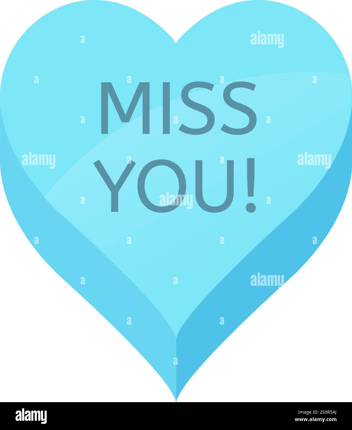 Light blue candy heart featuring the words miss you, beautifully ...