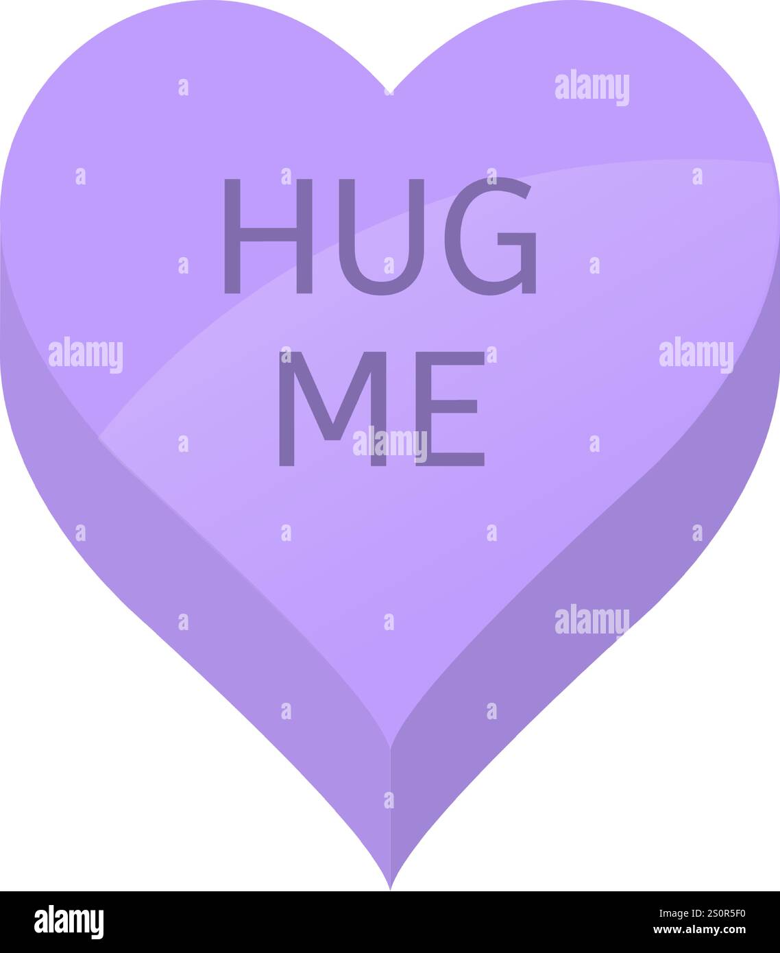 Purple candy heart featuring a heartfelt hug me message awaits gifting ...