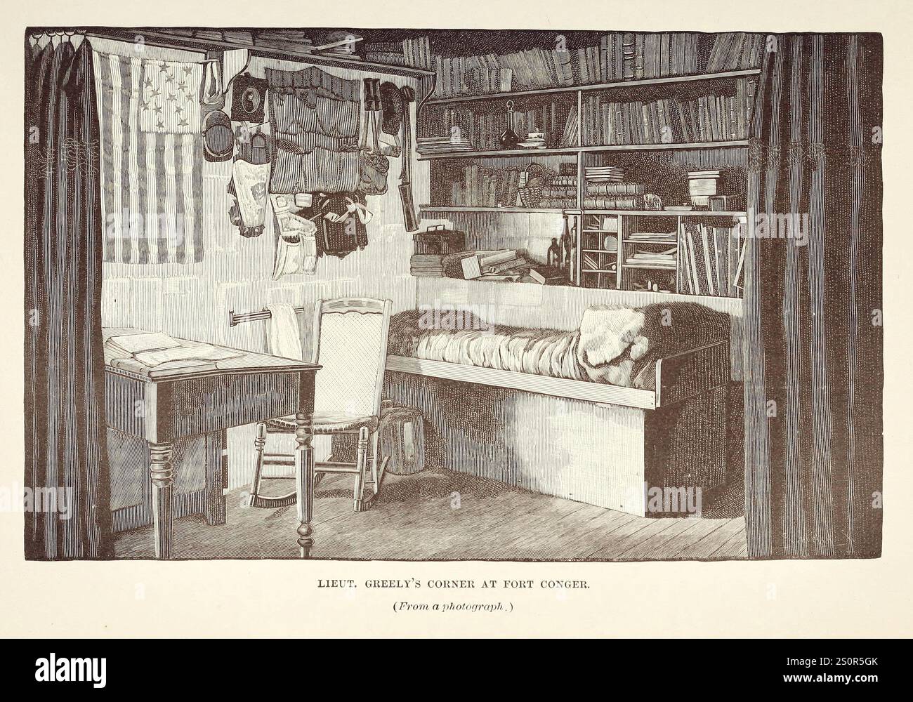 Lieutenant Greely's Corner At Fort Conger. Archive engraving ...