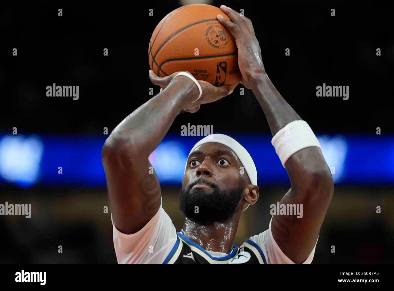 Milwaukee Bucks forward Bobby Portis takes a free throw during the ...