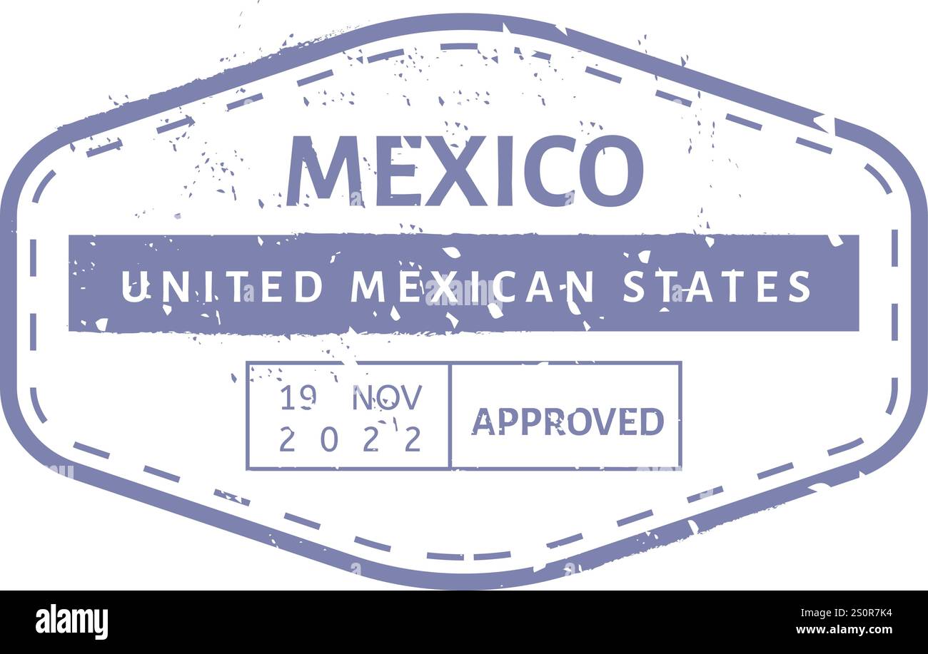 Mexico United Mexican States passport stamp approved on the 19th of ...