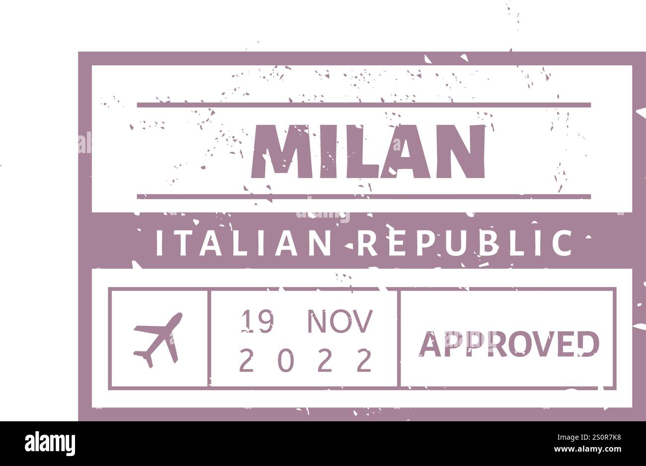 Milan Italian Republic immigration passport stamp shows approved status ...