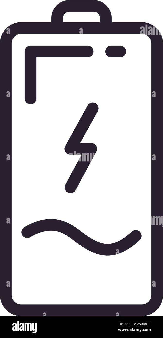 Minimalist vector illustration representing a battery charging ...