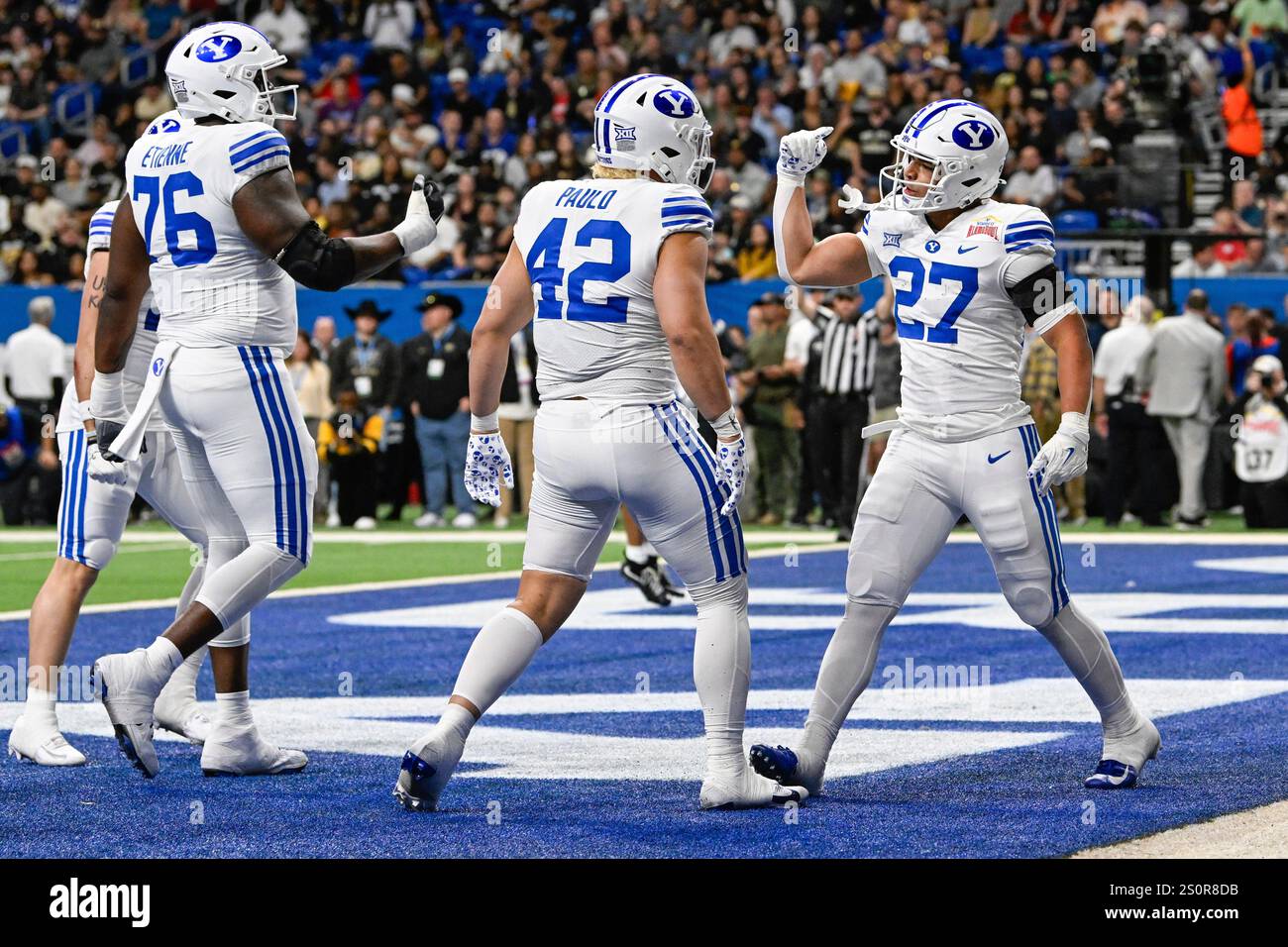 SAN ANTONIO, TX - DECEMBER 28: Brigham Young Cougars running back LJ ...