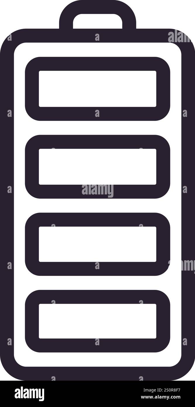 Full battery charge indicator displaying four horizontal bars along ...
