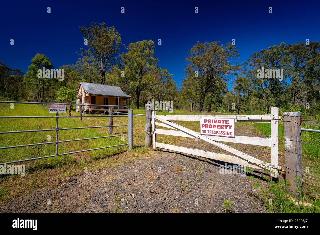 Restricted area, private property, no trespassing, keep out sign Stock ...