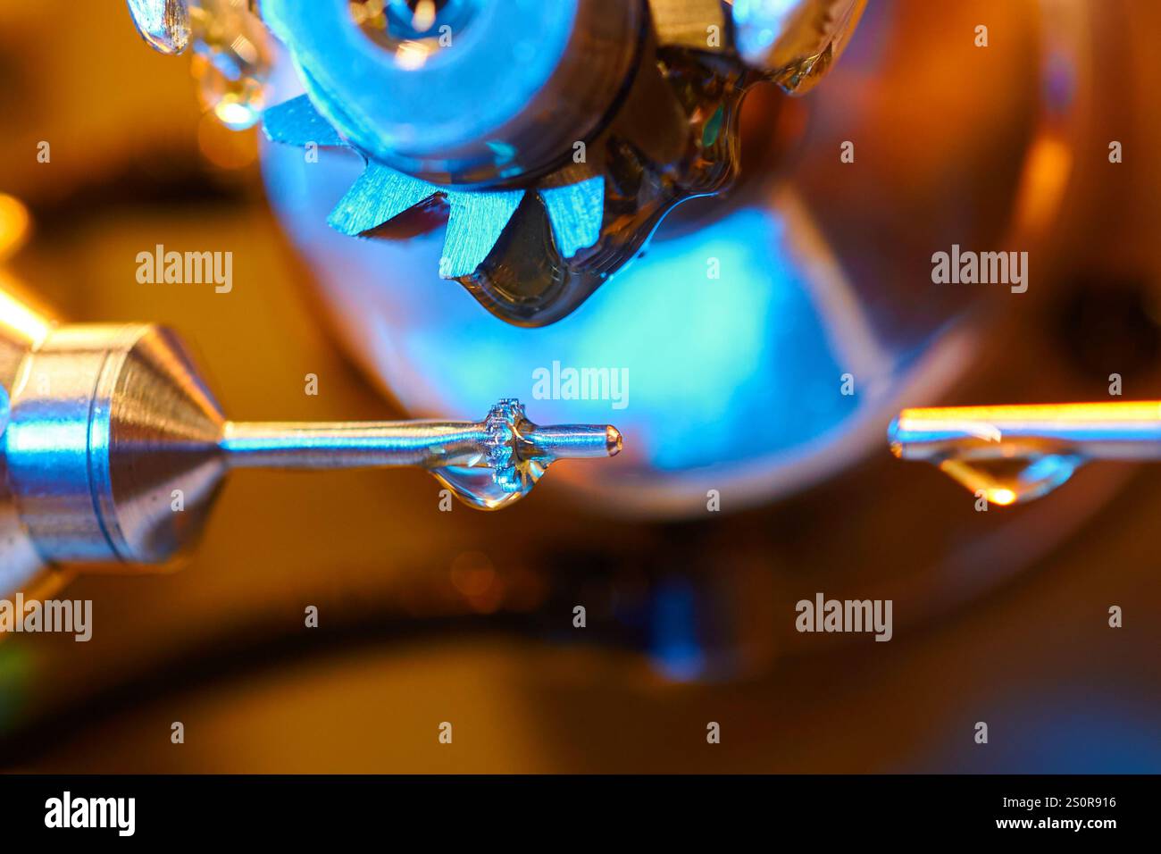 Precision milling and lubrication process showcasing intricate ...