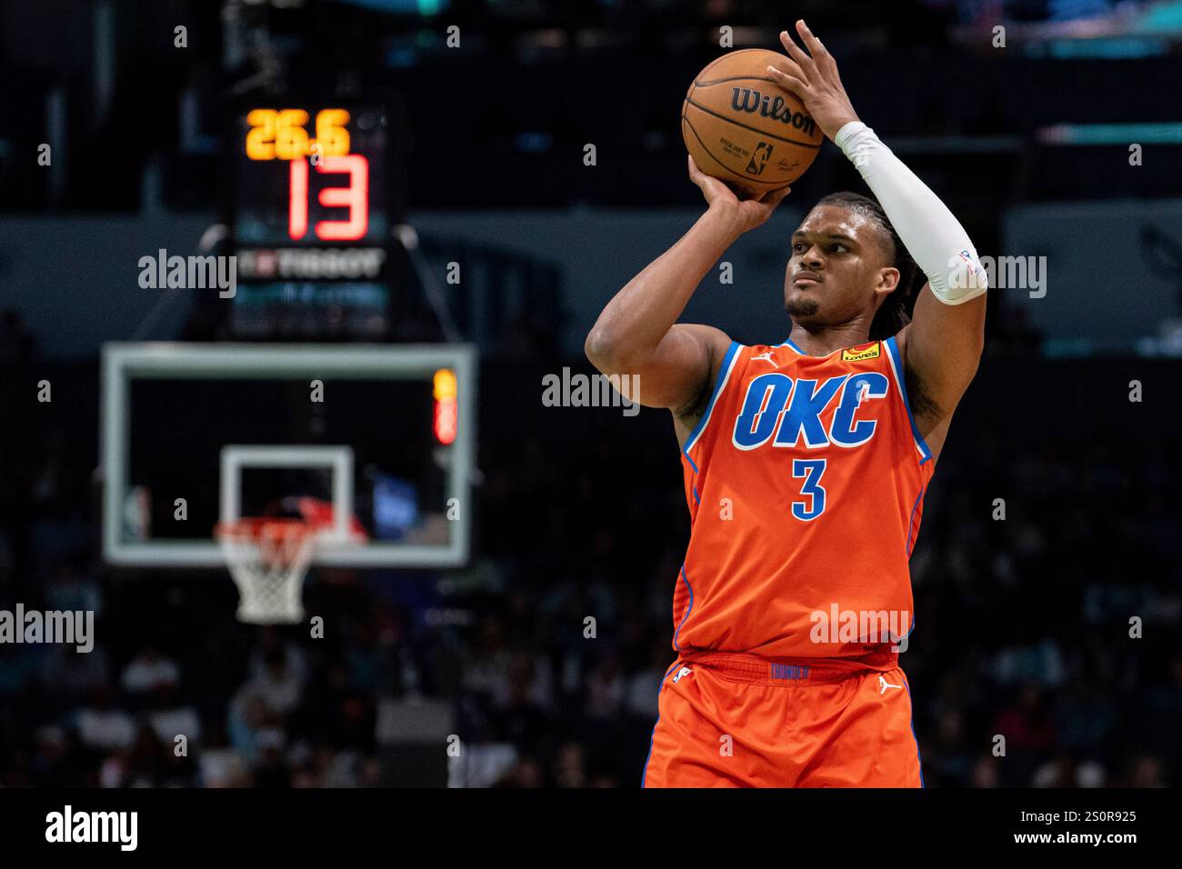 Oklahoma City Thunder forward Dillon Jones (3) shoots the ball against ...