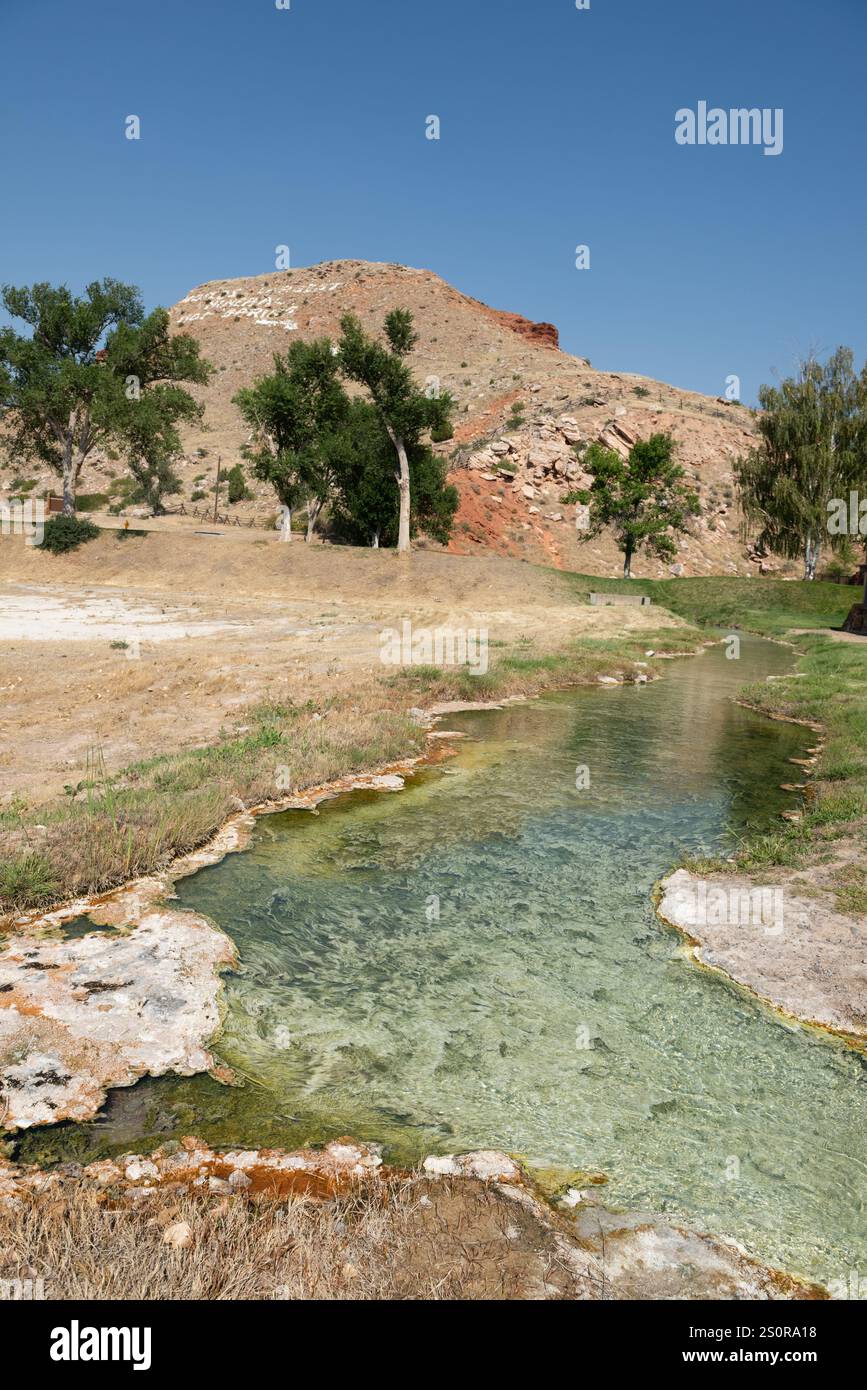 Beautiful, colorful mineral pools wind their way at Hot Springs State ...