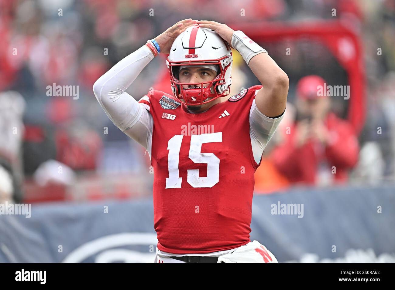 BRONX, NY - DECEMBER 28: Nebraska Cornhuskers quarterback Dylan Raiola ...