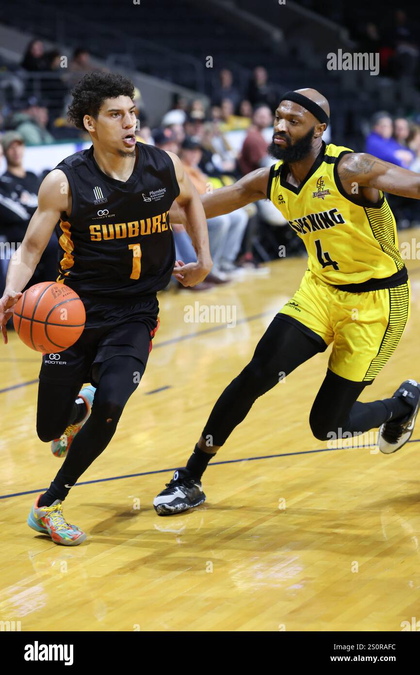 London, Canada. 28th Dec, 2024. The London Lightning defeat the Sudbury ...