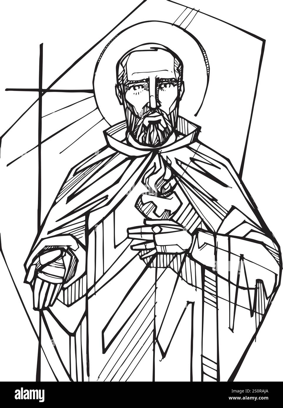 Hand drawn vector illustration or drawing of 2024 Saint Philip Neri ...