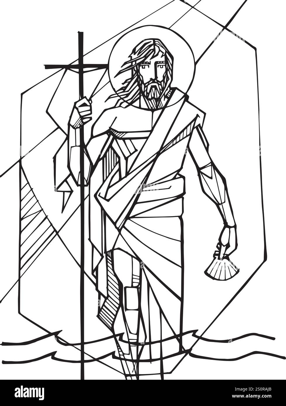 Hand drawn vector illustration or drawing of Saint John the Baptist Stock Vector Image & Art - Alamy