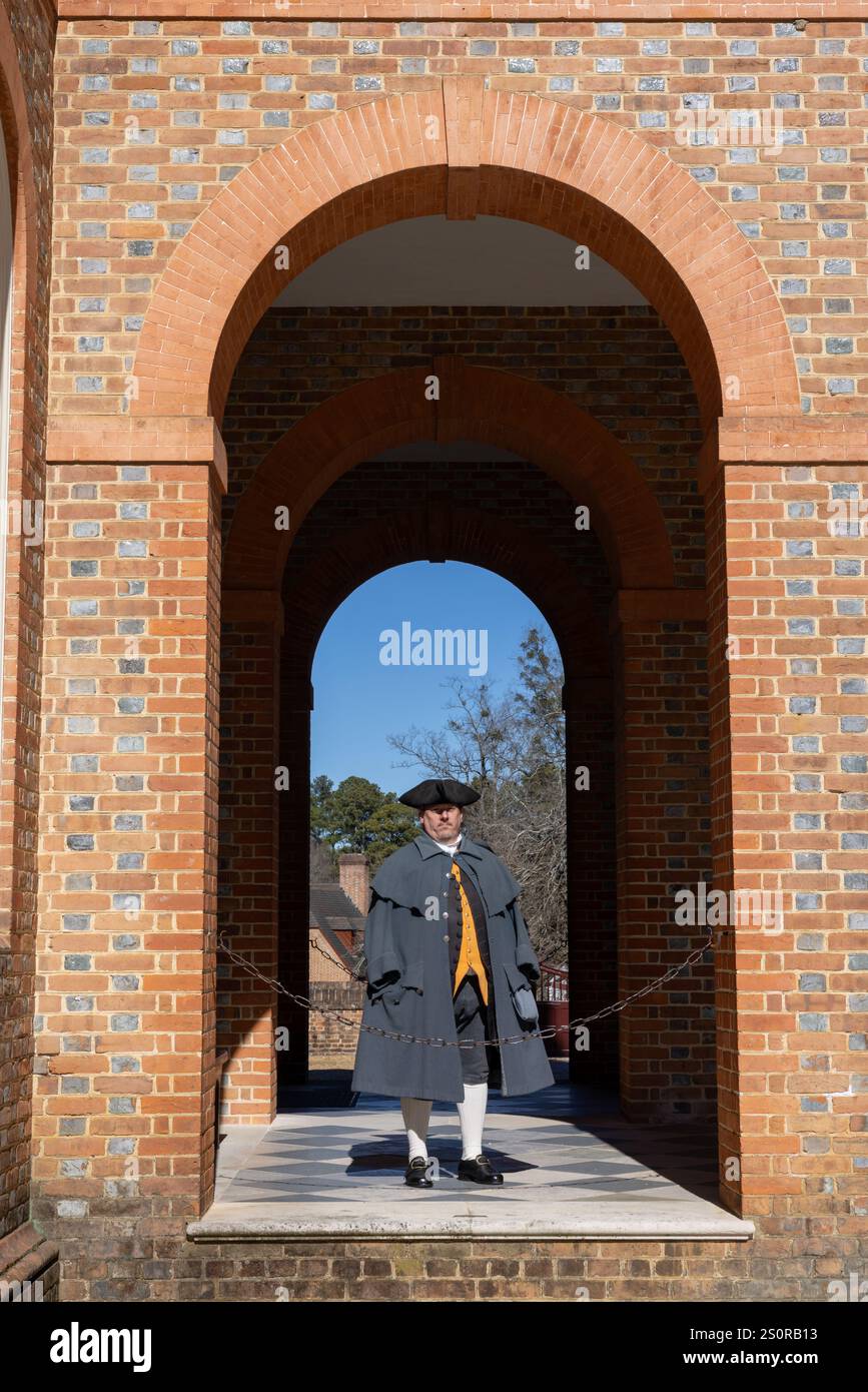 Front of the Colonial Capitol with costumed interpreter, Colonial ...