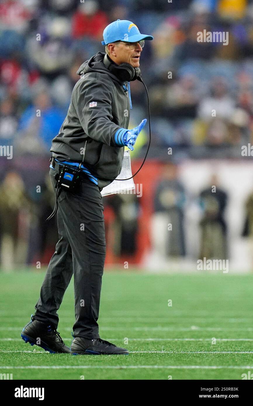 Los Angeles Chargers head coach Jim Harbaugh during an NFL football ...