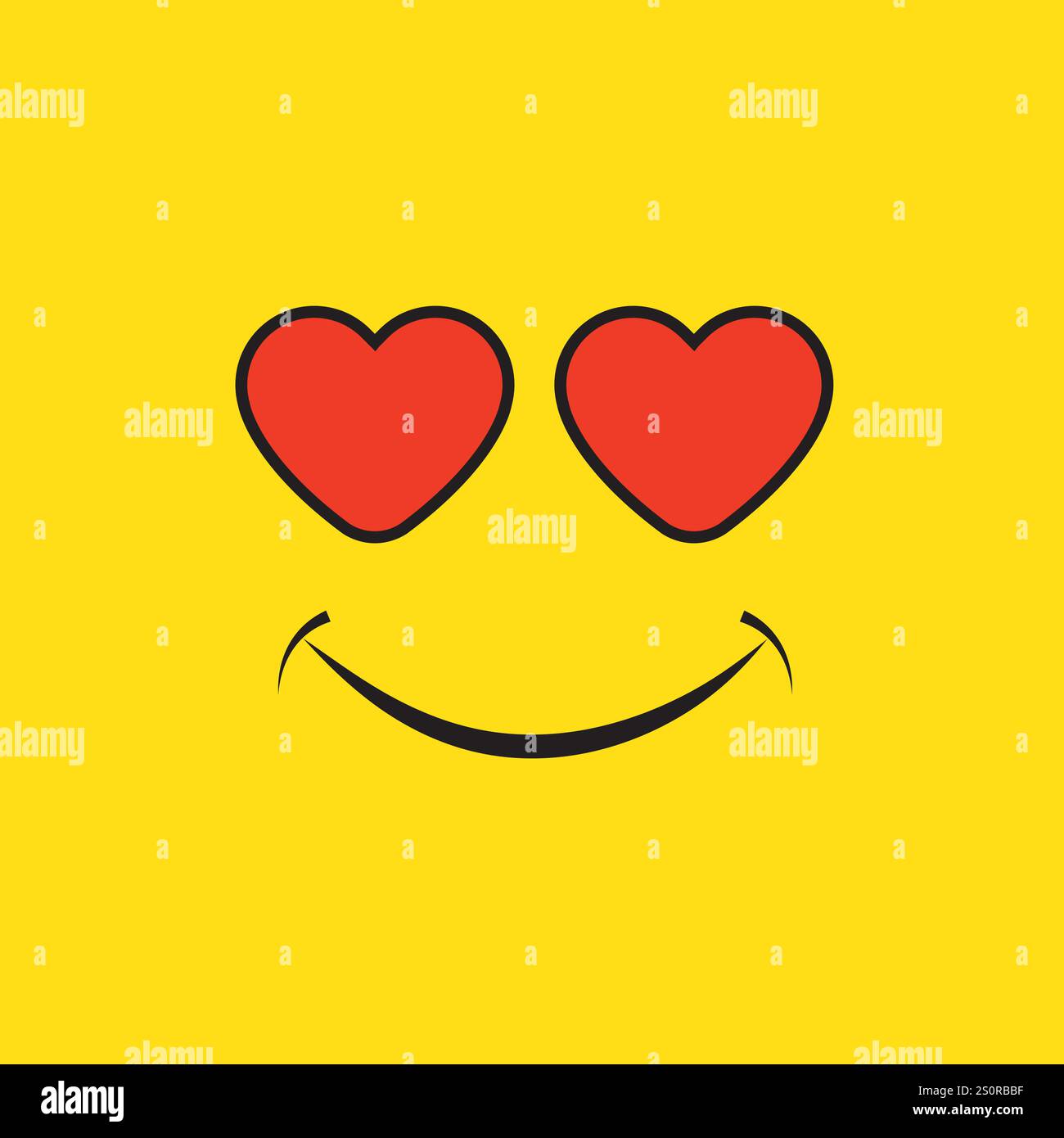 Love smile with hearts eyes. Vector illustration Stock Vector Image ...