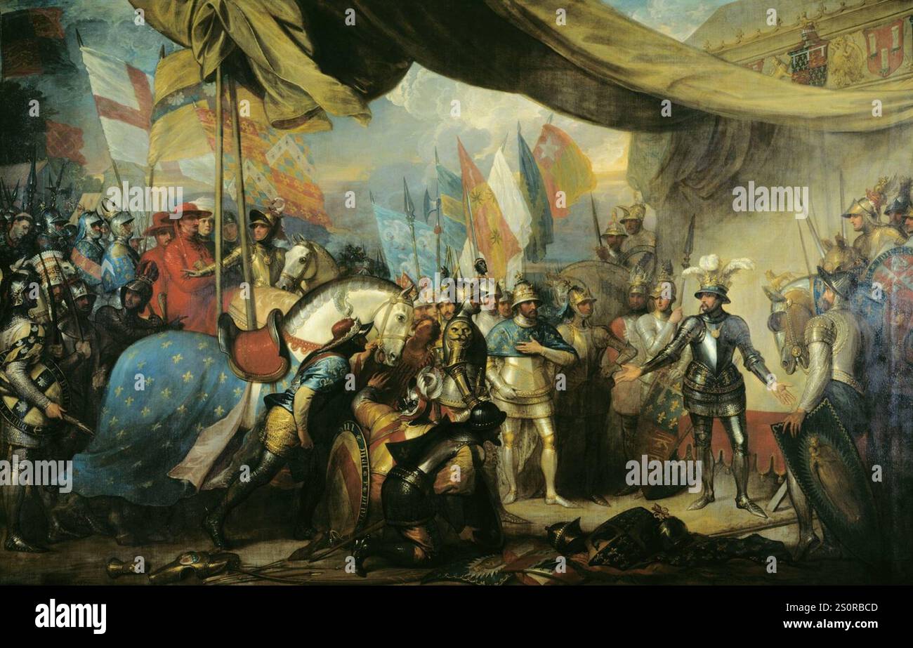 Edward, The Black Prince, receiving King John of France after the ...